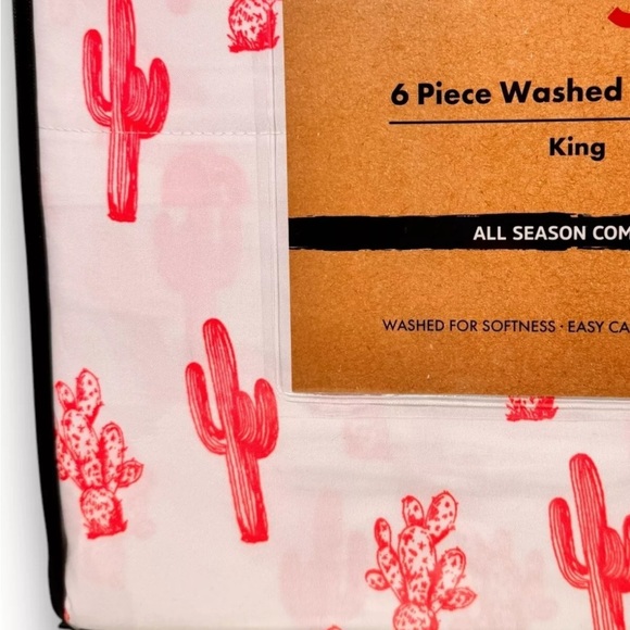 Wrangler | Bedding | Wrangler 6 Piece Pink Desert Cactus King Sheet Set ...
